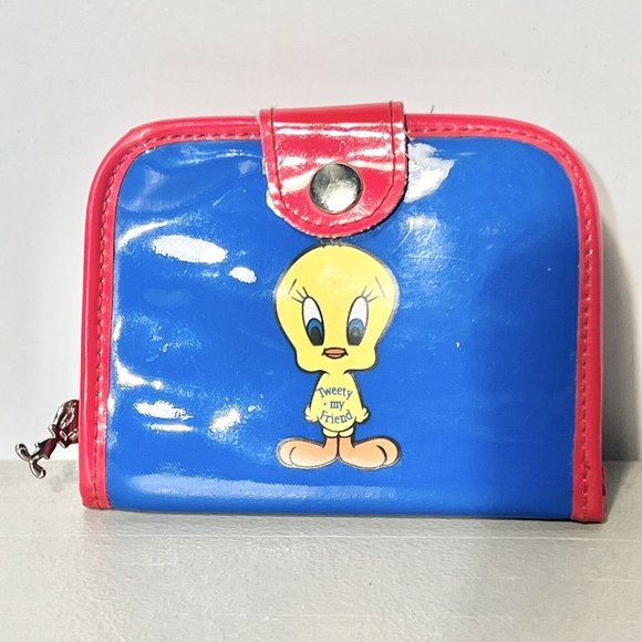 Unbranded | Bags | Vintage Tweety Bird Wallet Red Charm Zip And Button ...